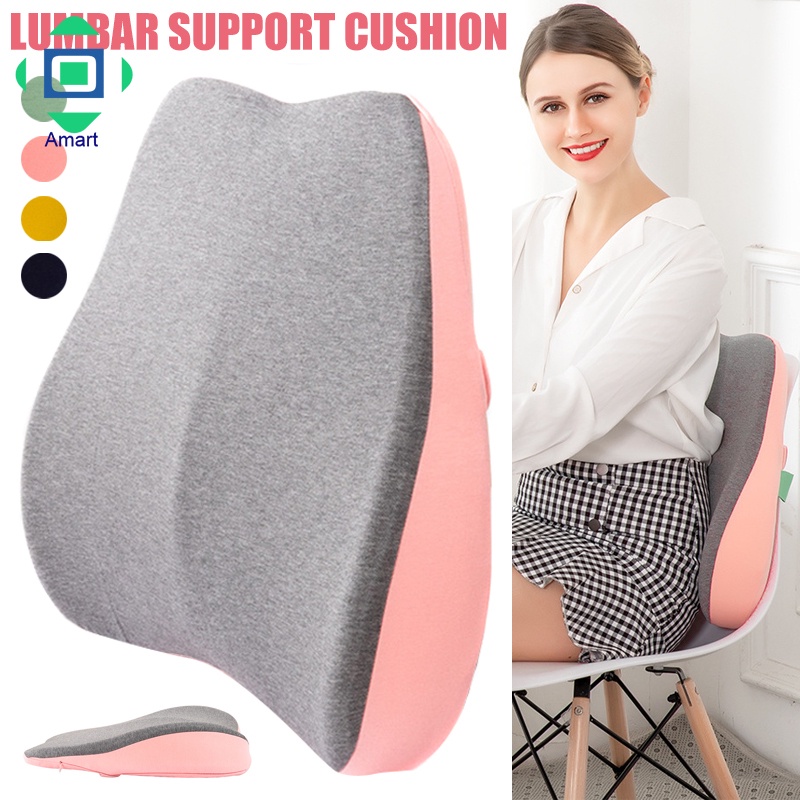 Lumbar Chair Cushion Ergonomic Back Support Pillow with Adjustable Belt ...