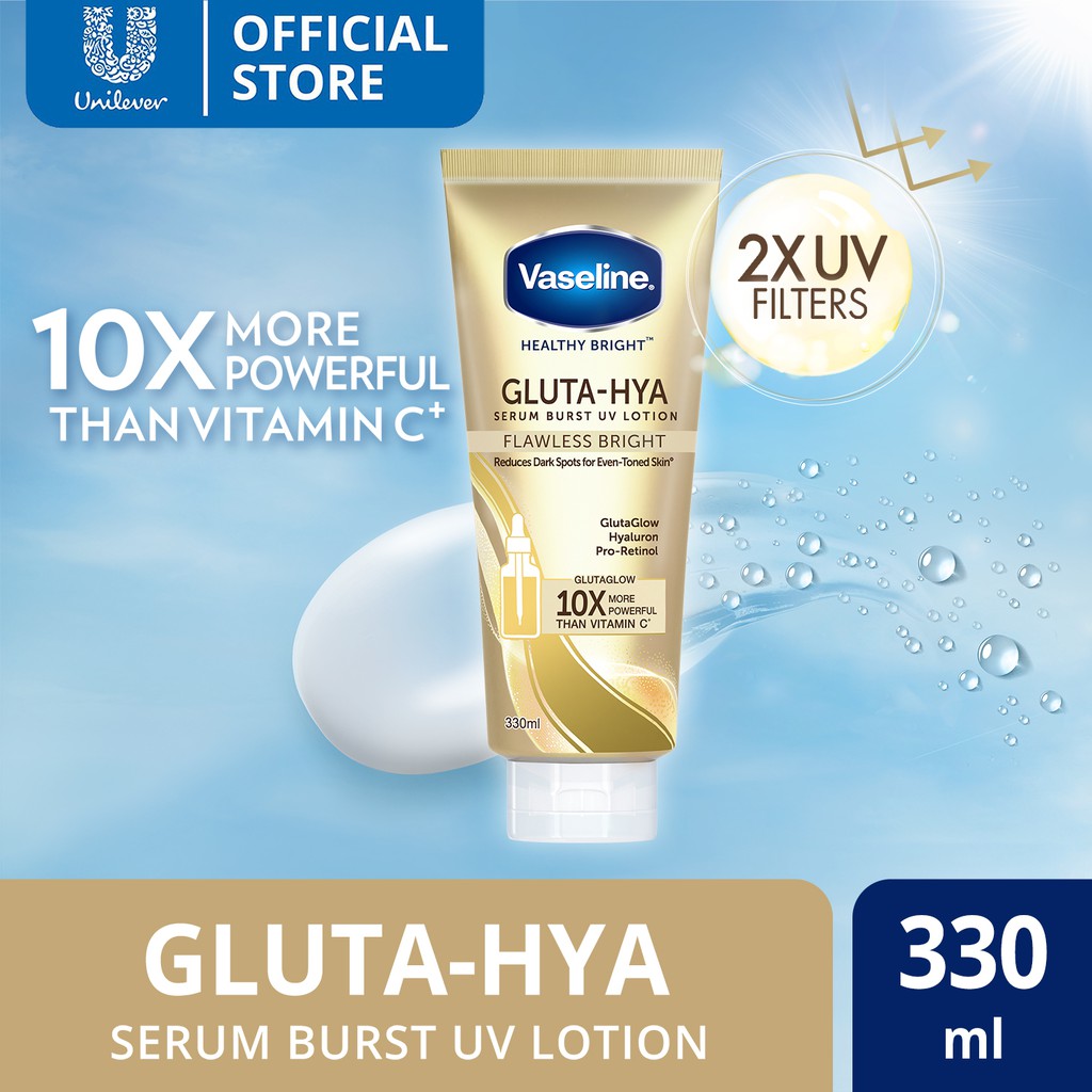 Vaseline Gluta-Hya Serum Burst Lotion Dewy Radiance 330ML | Shopee ...