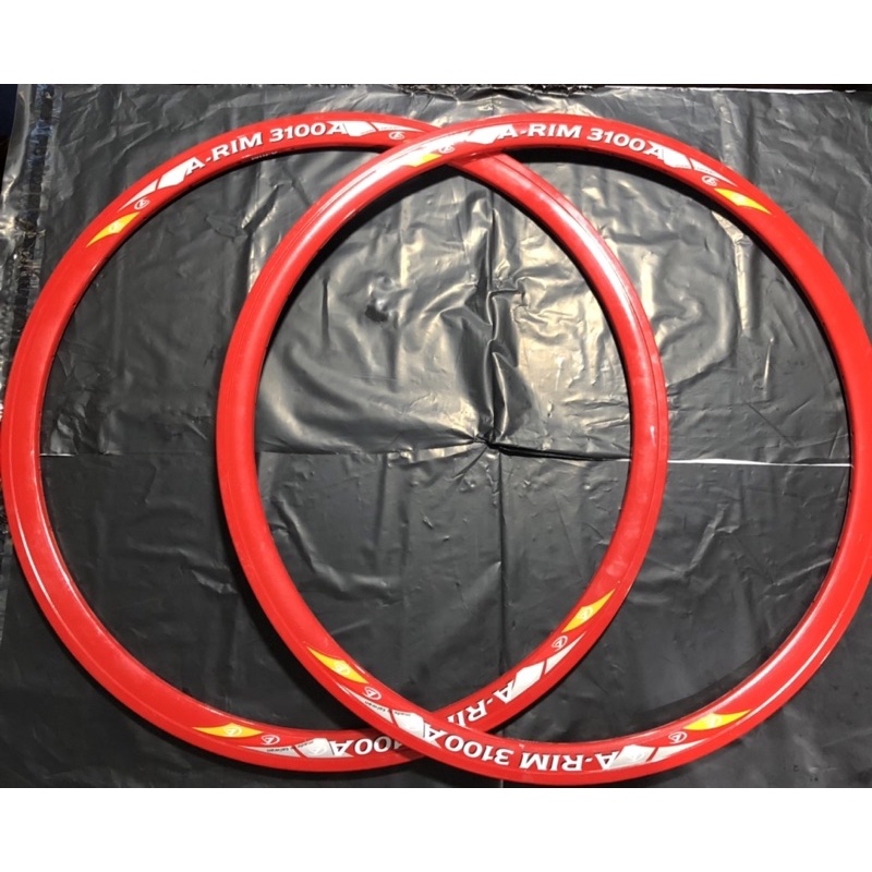 A-RIM 3100A RED 32holes TUBELESS RIM SIZE # 650c sold as pair (french ...