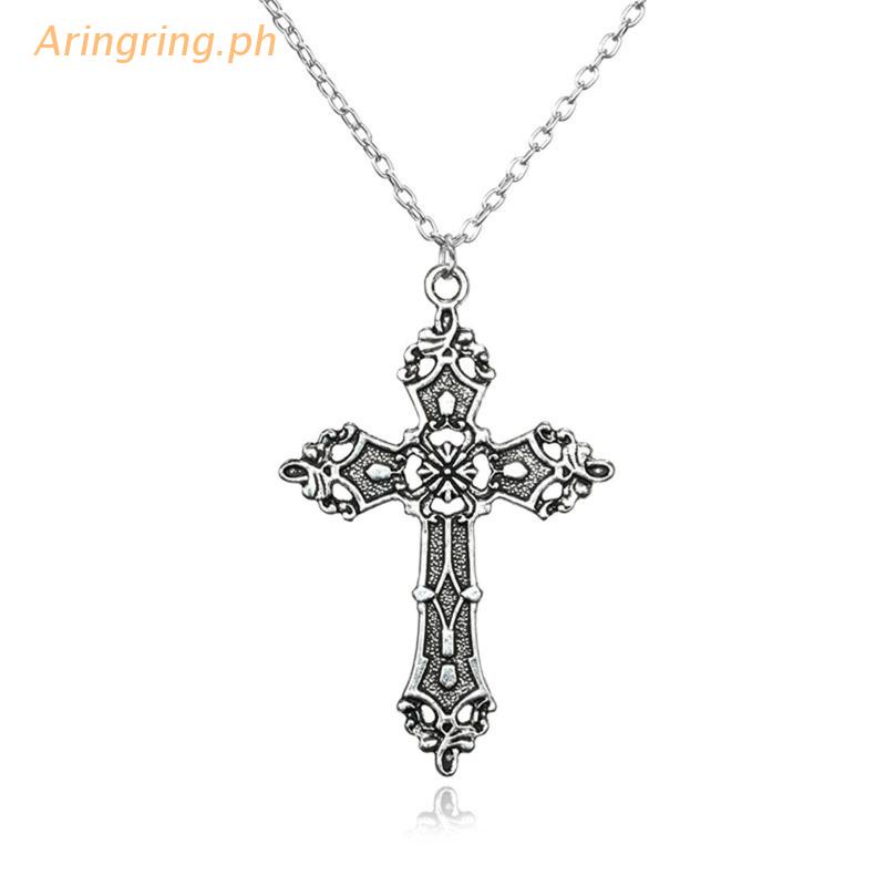 ARIN Women Wen Vintage Gothic Cross Pendant Long Chain Necklace Choker ...