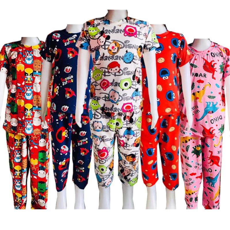 Baby Terno Childrens Cute T-shirt Pajama Set Animal Disney Cartoon ...