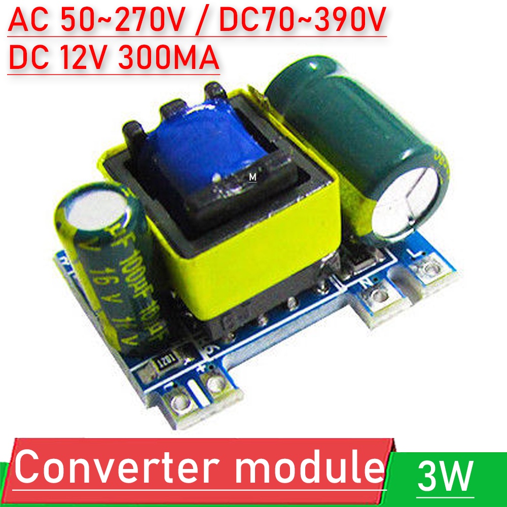 Mini AC-DC 110V 120V 220V 230V to 12V 3W 300MA Converter Board Isolated ...