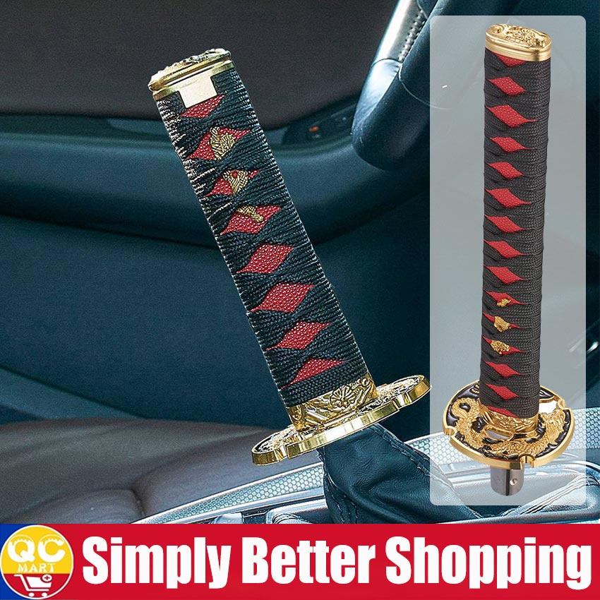 Universal JDM Style Short Samurai Sword Shift Knob Katana Gold Dragon ...