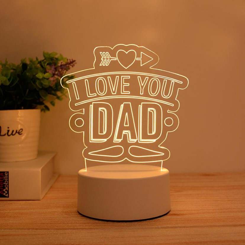 Mom and Dad Acrylic LED Lamp Mother's day Father's day gift I love mom ...