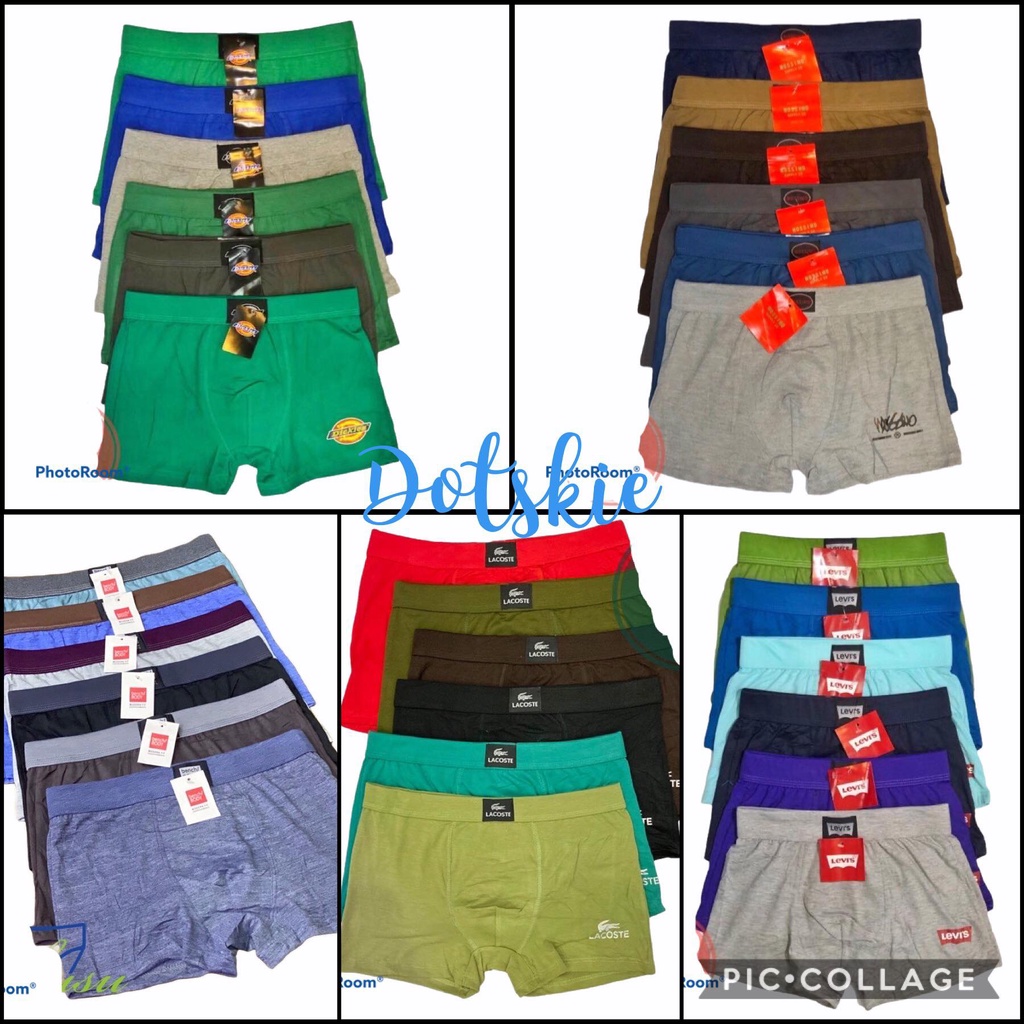 DOTSKIE 3Pieces Assorted Colors Boxer Brief for Men 100% Cotton (Size S-XL) | Shopee Philippines