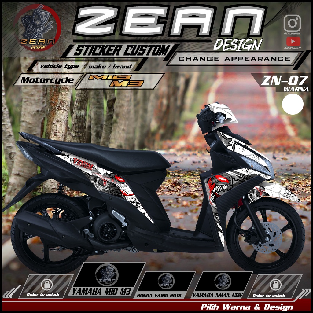 Decal Sticker FullBody Motor Yamaha MIO M3 - Dekal Sticker Striping MIO ...