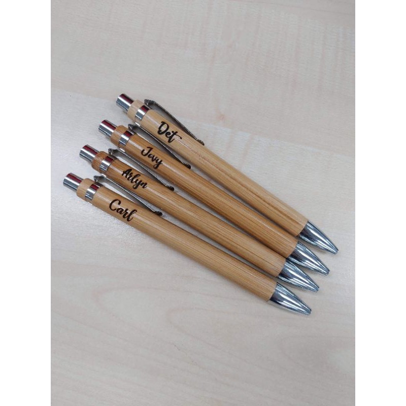 Laser Engraved Bamboo Pen (Personalized) WITH FREEBIE/S | Shopee ...