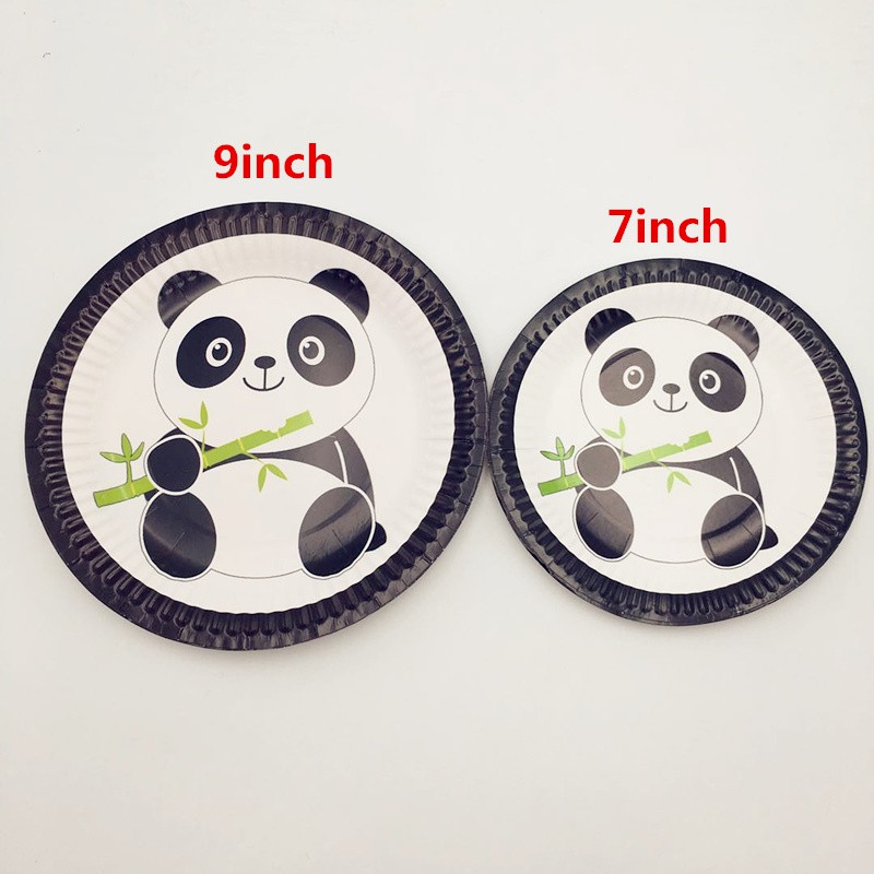 10PCS/set Cartoon Cute Panda Theme Paper Plates Paper Dishes For Kids ...