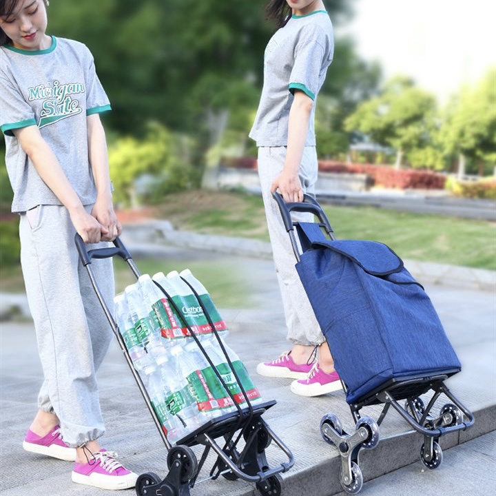 FineHome Foldable shopping trolley Aluminium Square Frame Stair Climber ...