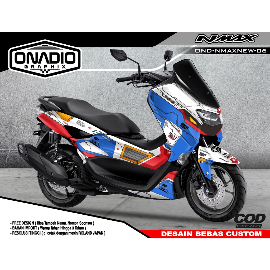 Decal GUNDAM NMAX NEW - Sticker FULL Block NMAX 2020 - OND-NMAXNEW-06 ...