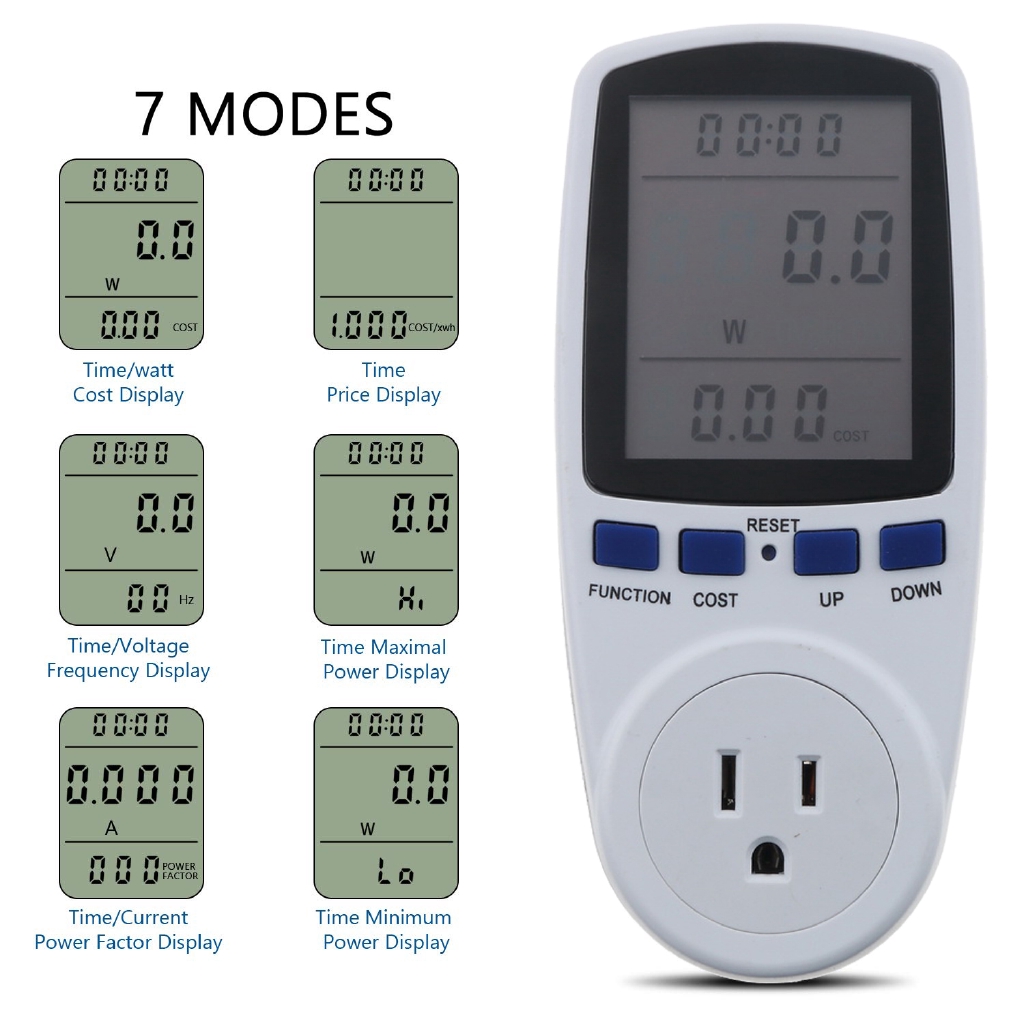 Digital Wattmeter Power Analyzer Electronic Energy Meter Automatic ...