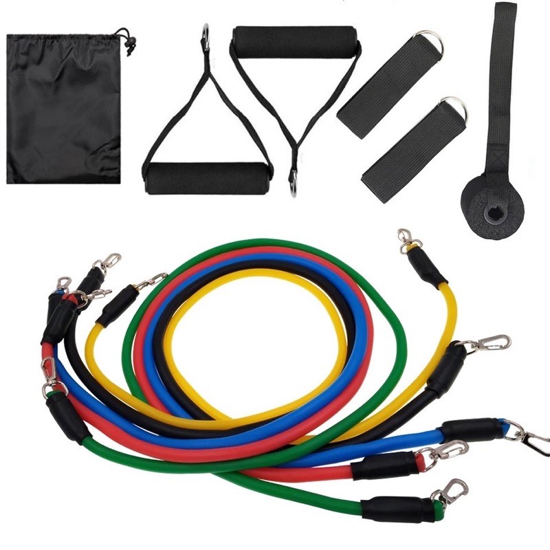 11pcs Set Resistance Band Body Fitness Rope Equipment Pull Rope Latex ...