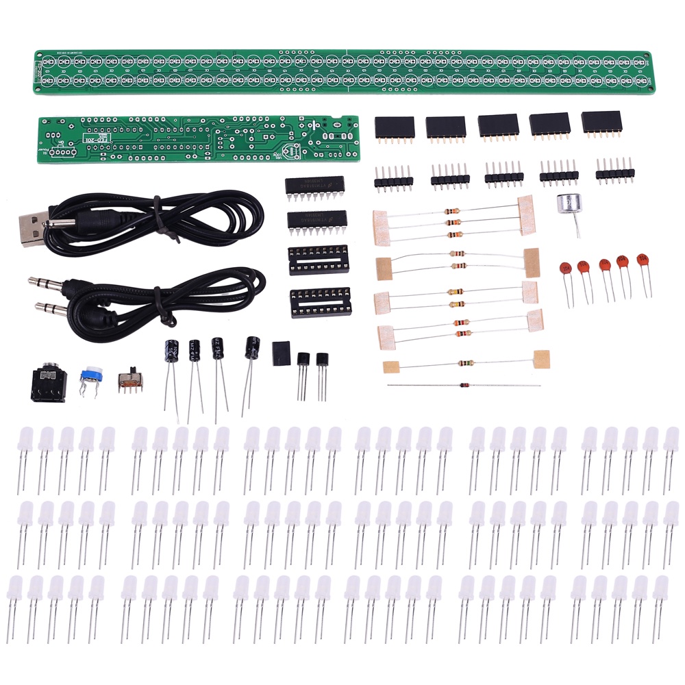 DIY Kit DC 3-12V Red Green Blue LED Audio Spectrum Analyzer Music Audio ...
