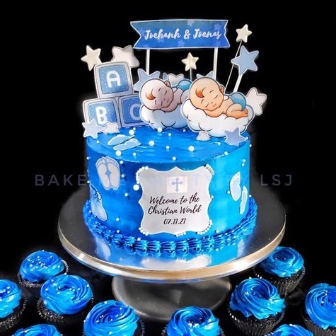 QUALITY Personalized Christening Cake / Baptismal cake topper for boy ...