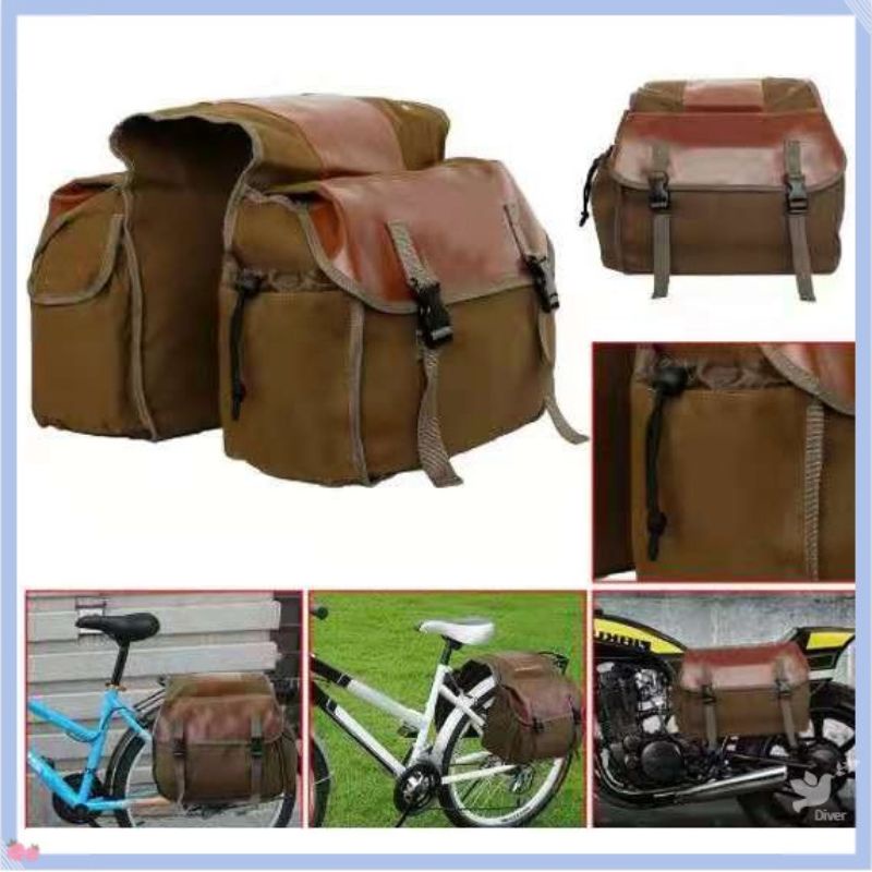 Bike Touring Saddle Bag Pannier Classic Fixie Bike Brown Only Bag | Shopee Philippines