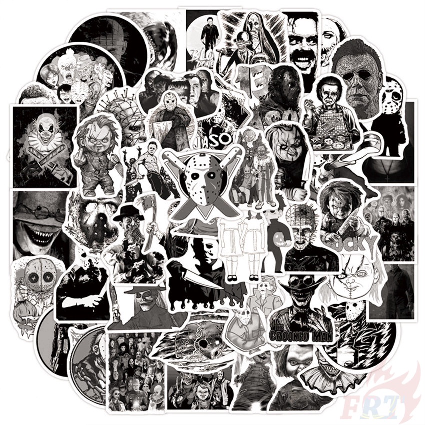 Scary Horror Movie . Classical Black & White Series 01 Stickers 50Pcs ...