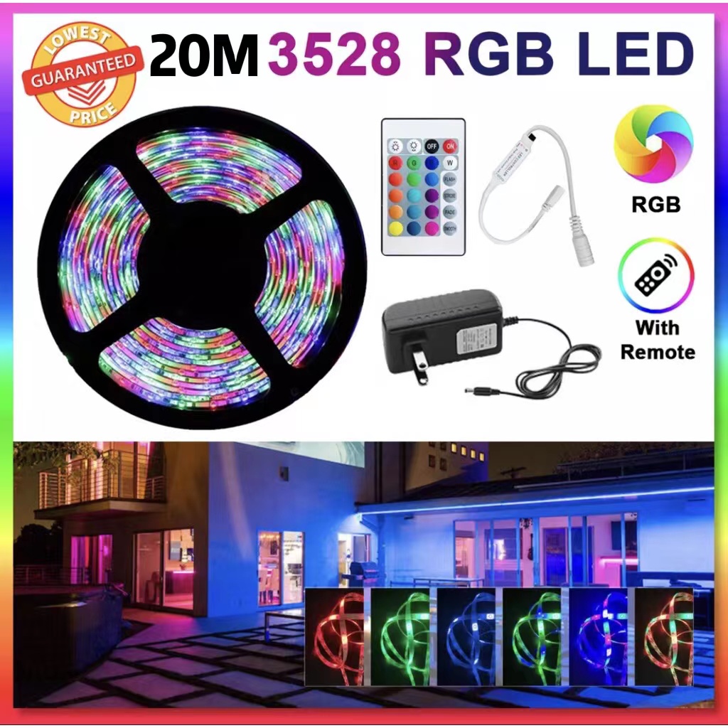 5M/10M/15M/20M RGB LED Strip Light Ribbon Tape Roll Xmas Home Decor ...