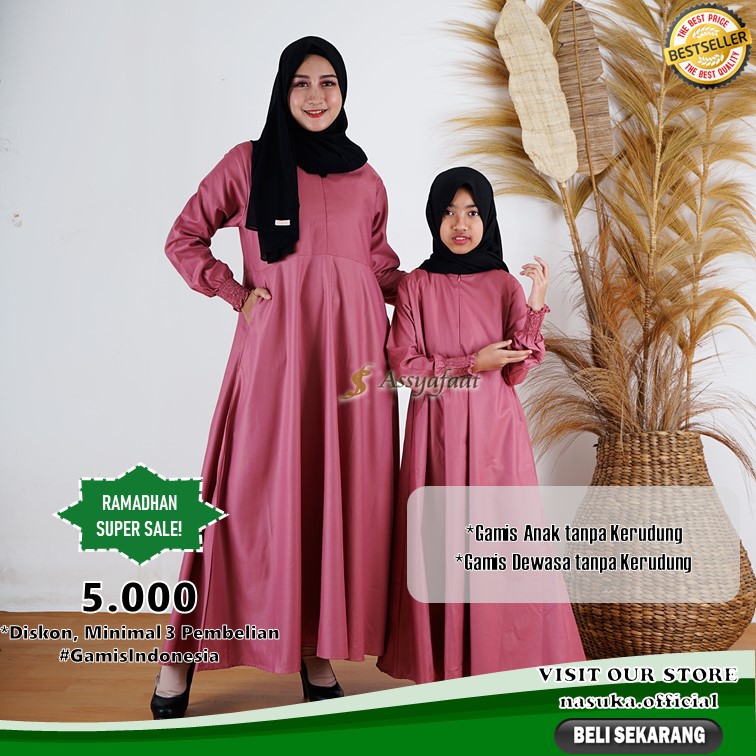Gamis Clothes for Muslim Women, Adults and Children, Original Assyafaat ...