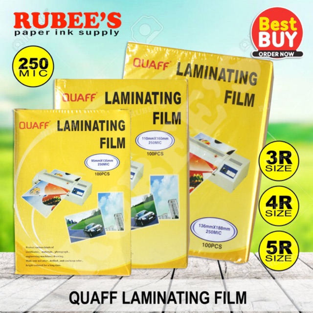 QUAFF LAMINATING FILM 5R ,4R, 3R 250 MICRONS | Shopee Philippines