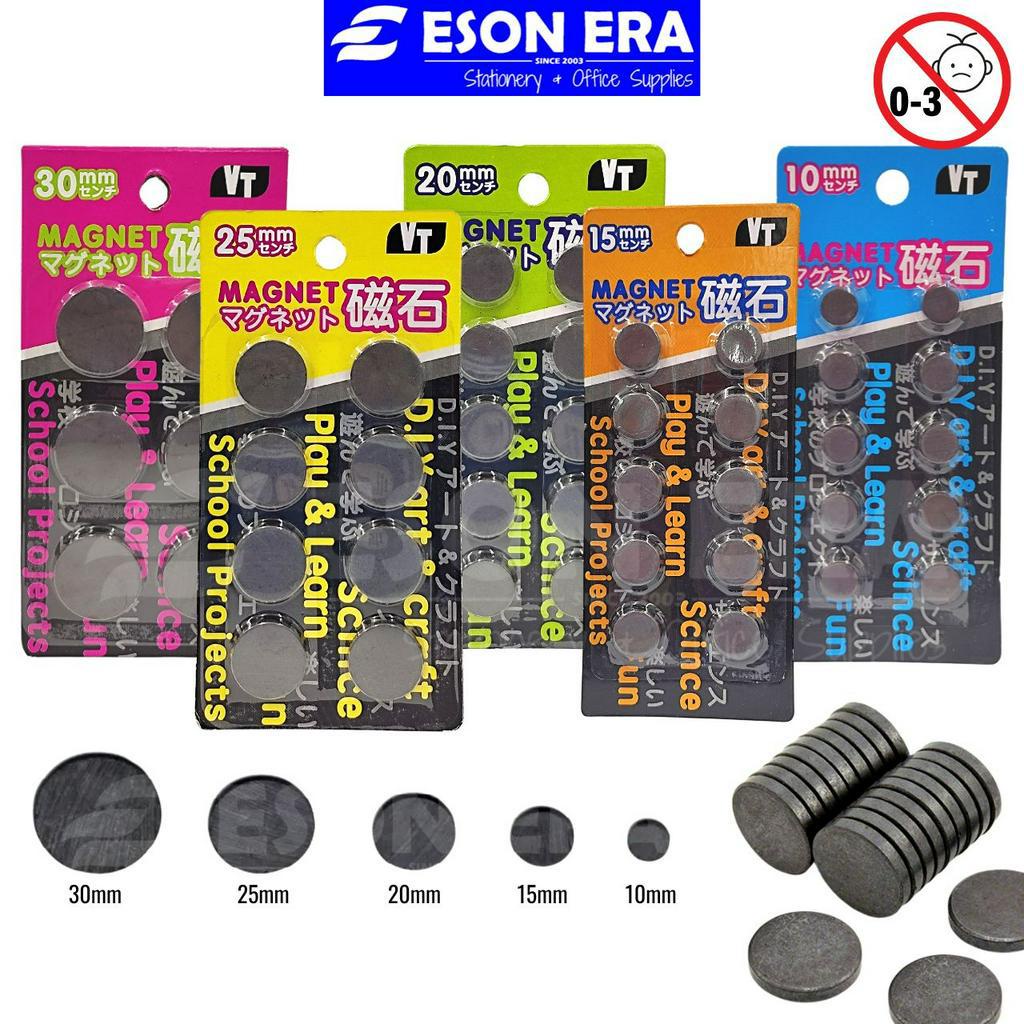 VT Magnet Round Circle Black Magnet DIY (10mm/15mm/20mm/25mm/30mm ...