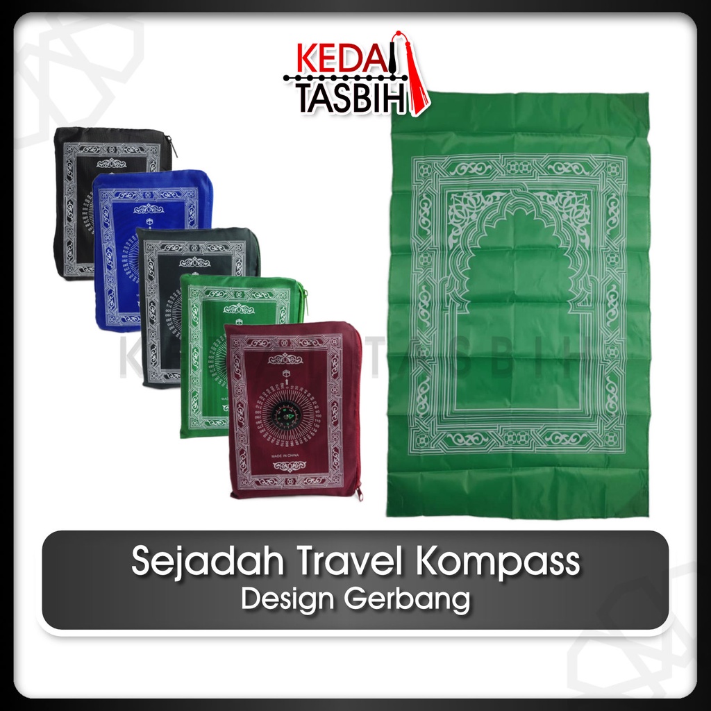 Sejadah Travel Compass Pocket Prayer Mat regular pattern (100x60cm ...
