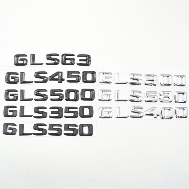 Silver/Black Emblem Rear Trunk Logo Sticker For Mercedes Benz GLS X166 ...