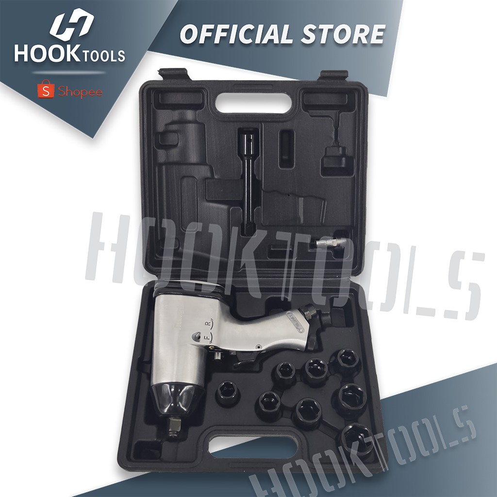 HOOK Tools Air Impact Pneumatic Wrench (Silver) | Shopee Philippines