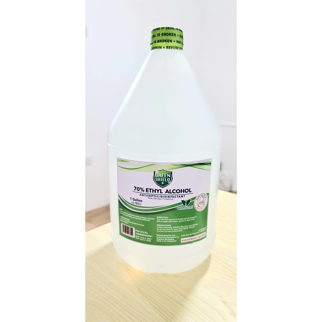 GREEN SHIELD 70% ETHYL ALCOHOL GALLON | Shopee Philippines