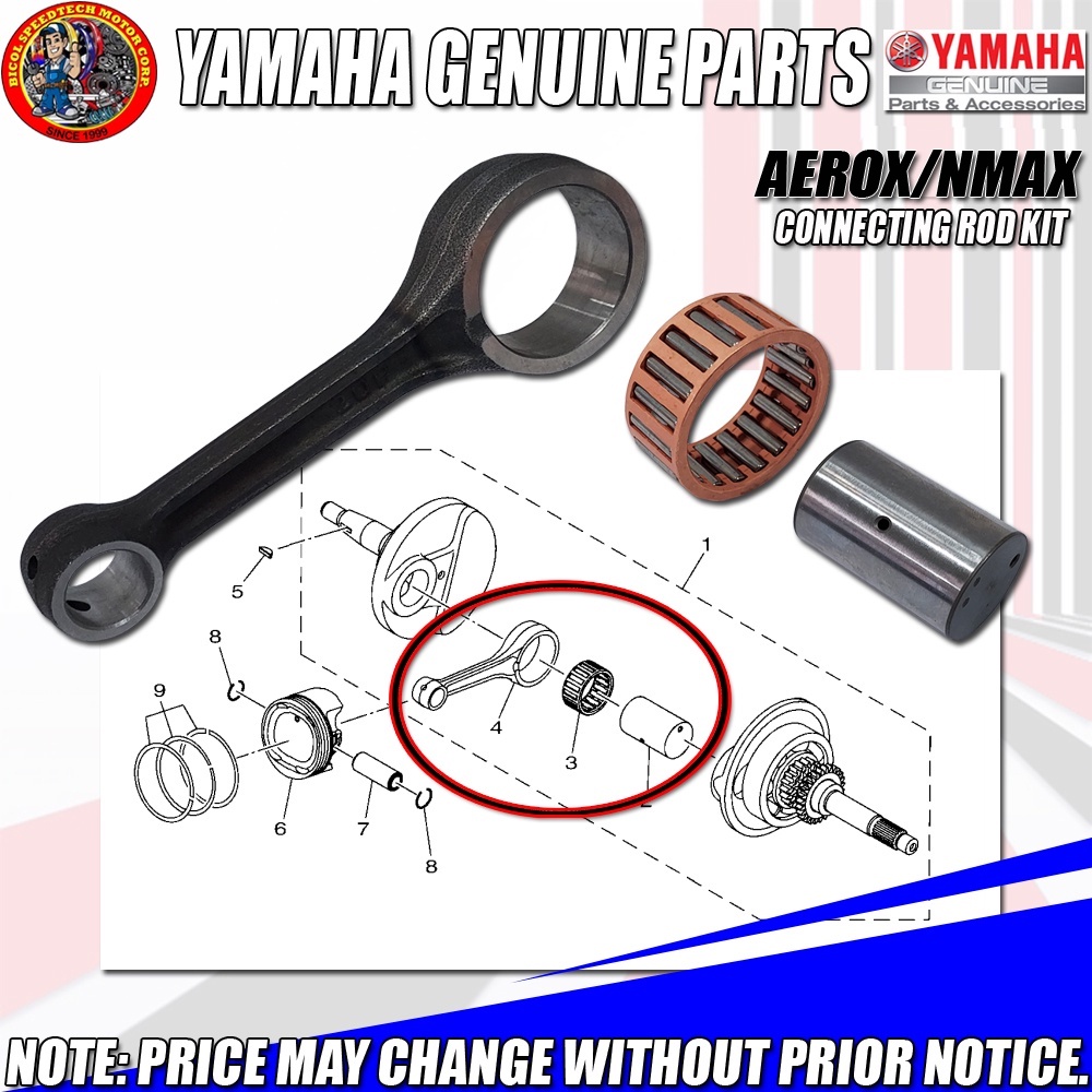 AEROX/NMAX CONNECTING ROD KIT (YGP) (Genuine: B6H-E1651-00 / 93310 ...
