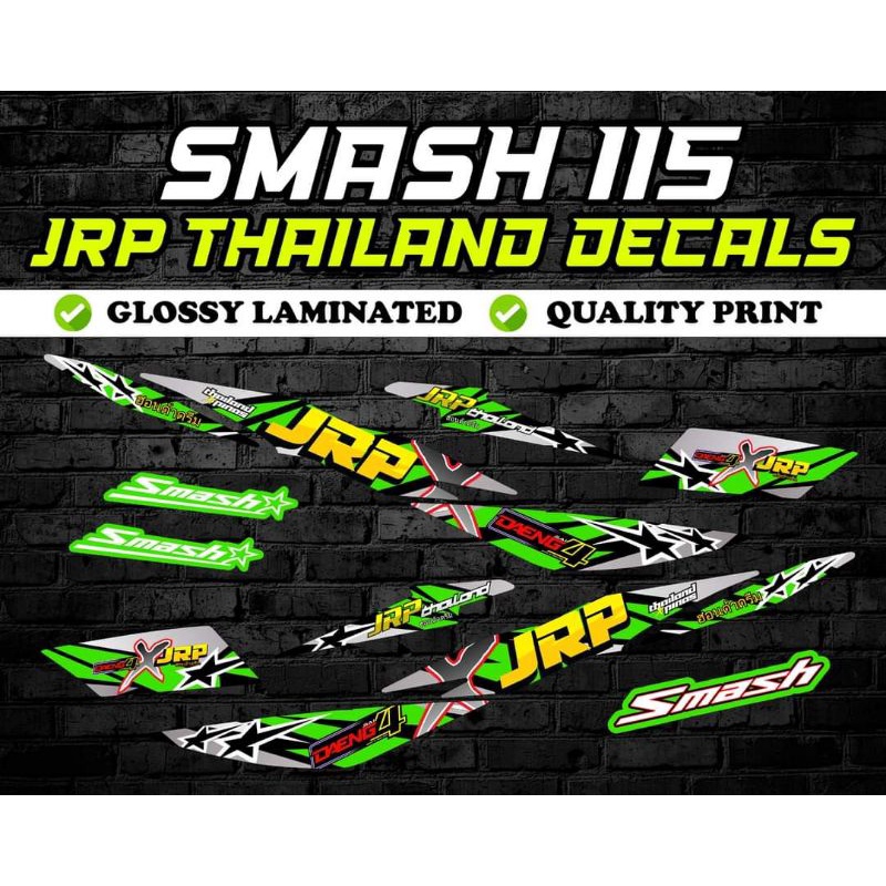 Smash 115 JRP x Daeng Decals Sticker (Green) | Shopee Philippines