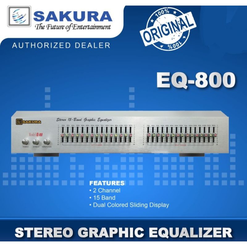 SAKURA EQ-800 15 BAND STEREO GRAPHIC EQUALIZER | Shopee Philippines