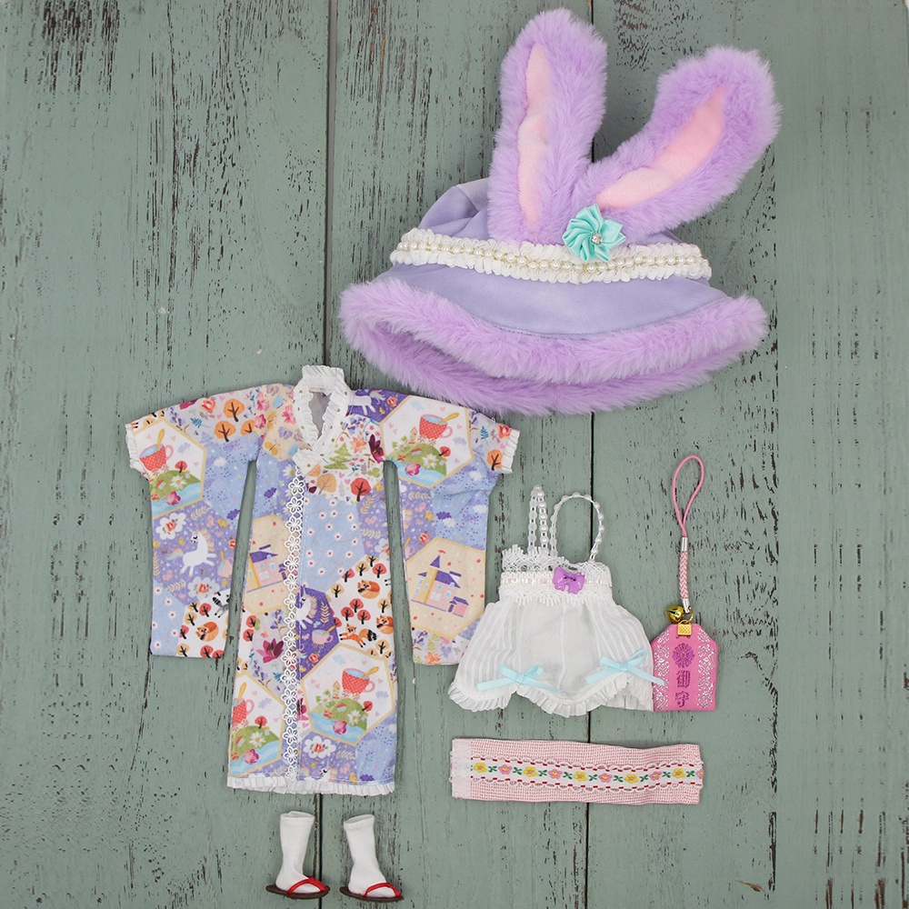 ICY DBS Little Ragdoll Clothes Purple Rabbit Pink Kimono Suit ob24 ...