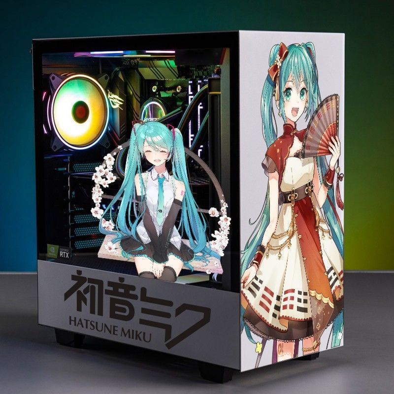 1 Set MIKU Anime PC Case Stickers Cartoon Waterproof Computer Host ...