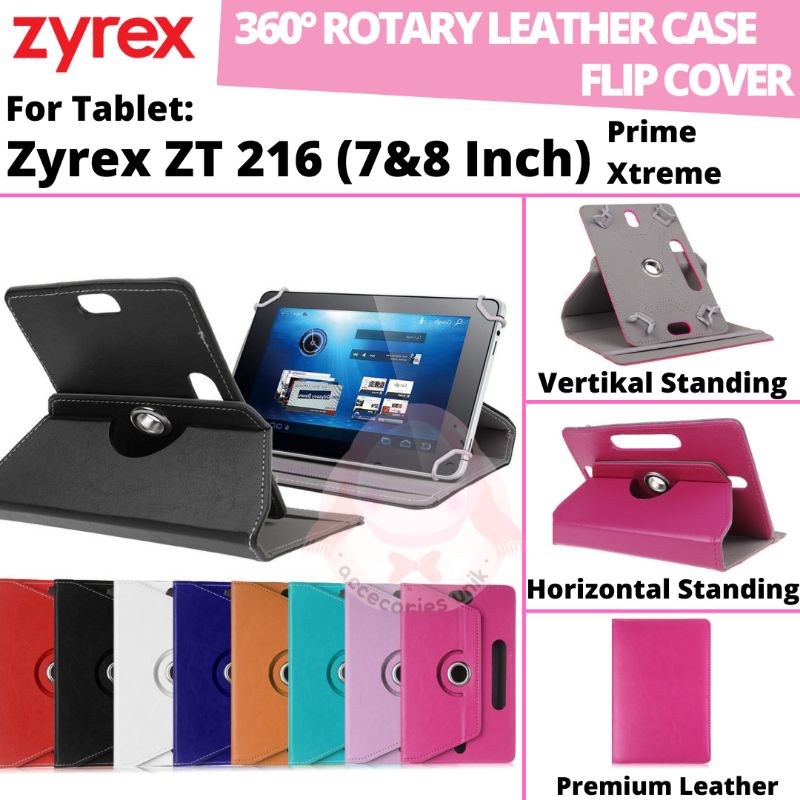 Zyrex ZT216 ZT 216 Tab Tablet 7 8 Inch Prime Xtreme Rotary Case Leather ...