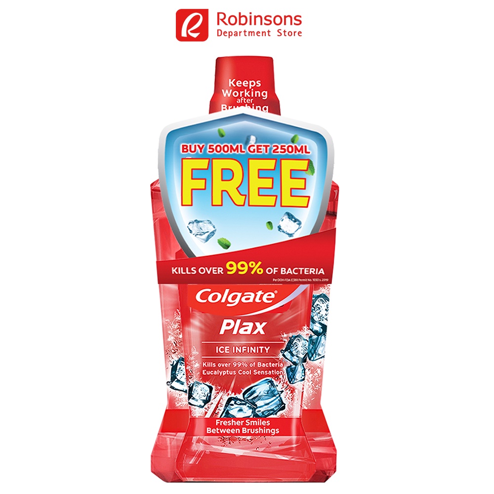 Colgate Plax Ice Infinity 500ml + FREE Plax Ice Infinity 250ml | Shopee ...