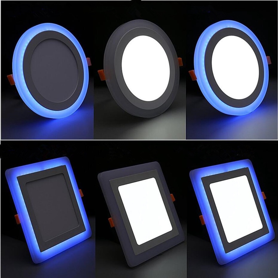 Double Color LED Panel Light 3W 6W 12W 18W Round Square Panel LED ...