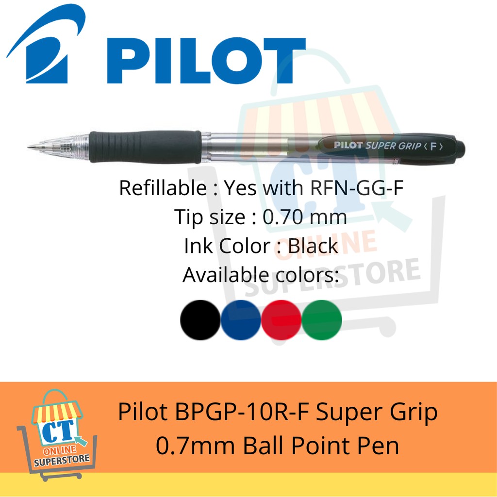 Pilot BPGP-10R-F Super Grip Ball Point Pen (REFILLABLE) Ballpen per pc ...