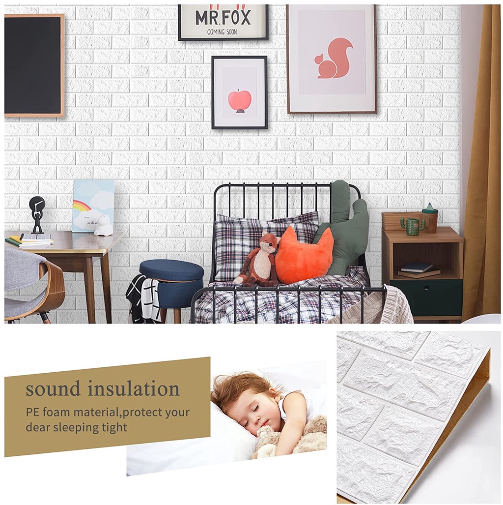 5m wallpaper brick pattern stickers waterproof moisture-proof foam wall ...