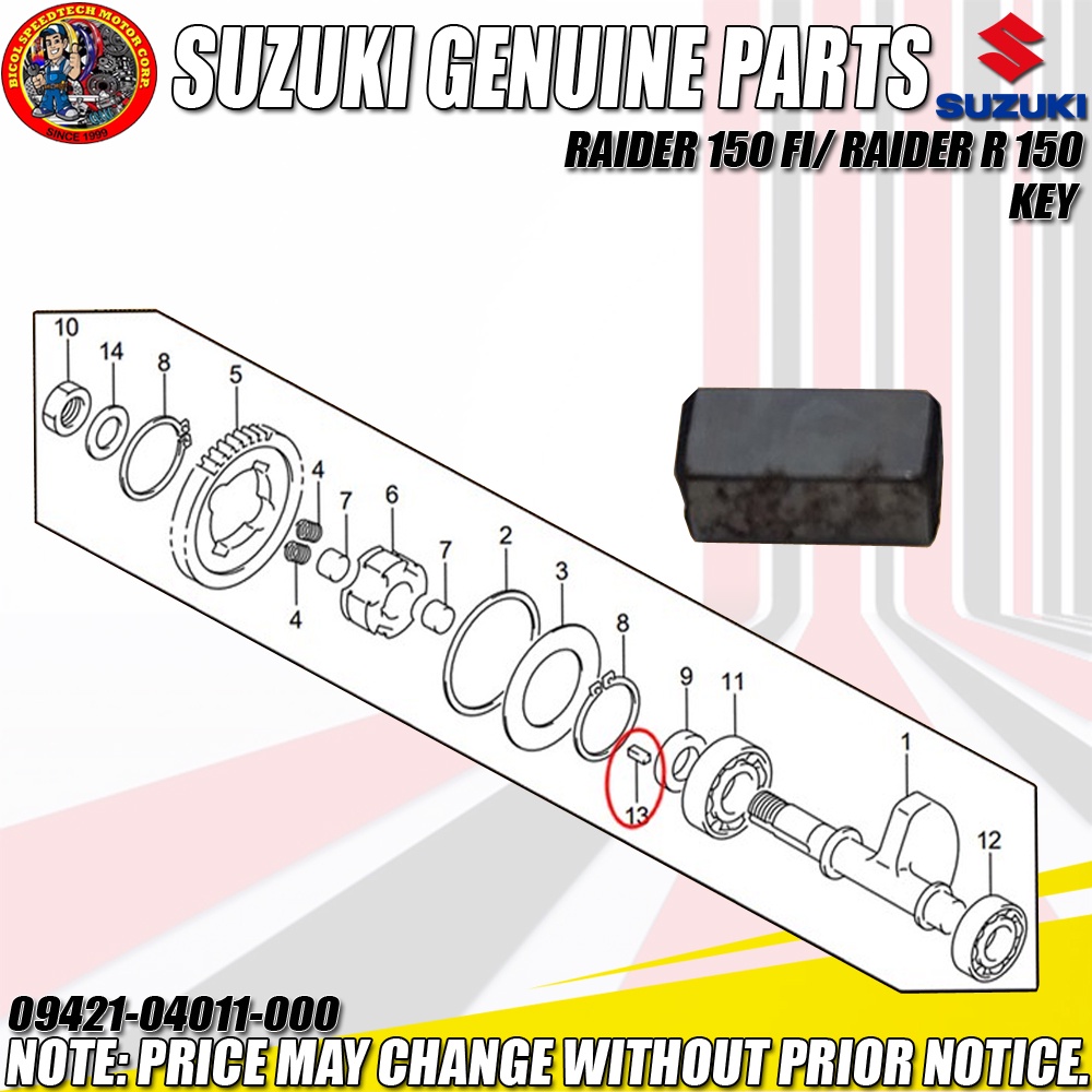 RAIDER 150 FI WOODRUFF KEY (CUÑA/KUNYA) (GEAR,CRANKSHAFT) (SGP GENUINE ...