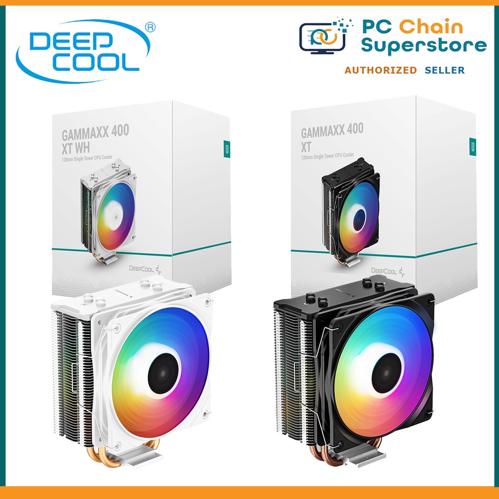 DeepCool Gammaxx 400 XT / WH CPU Cooler - 6 Color LED Fan / 4 Copper ...