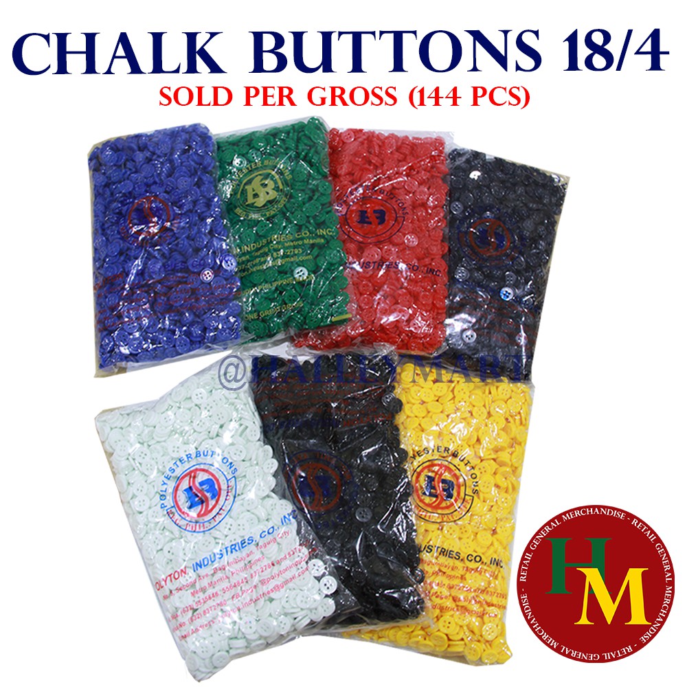 Chalk Buttons 18/4 [Per Gross (144 Pcs)] | Shopee Philippines