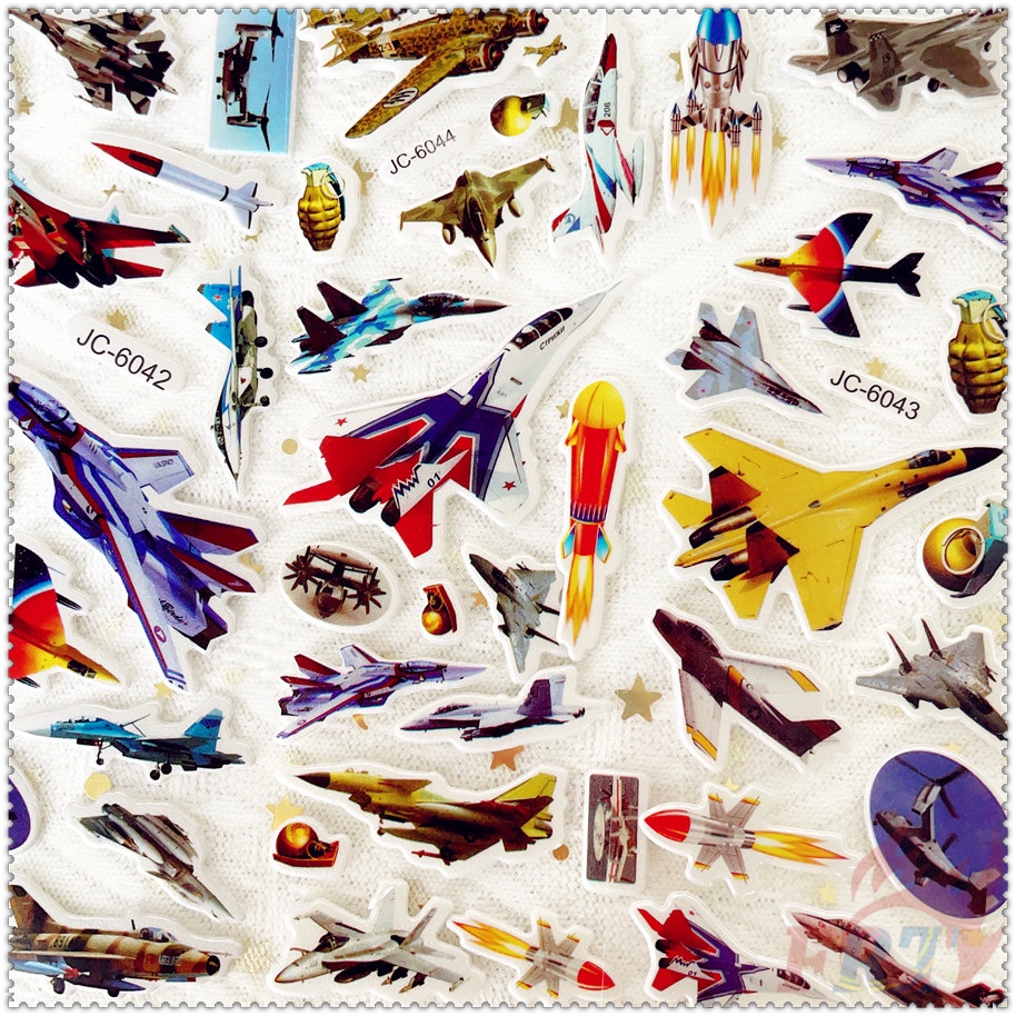 Airplane Plane Fighter Q-1 DIY Rewards Sticker 1 Sheet 3D Puffy Bubble ...