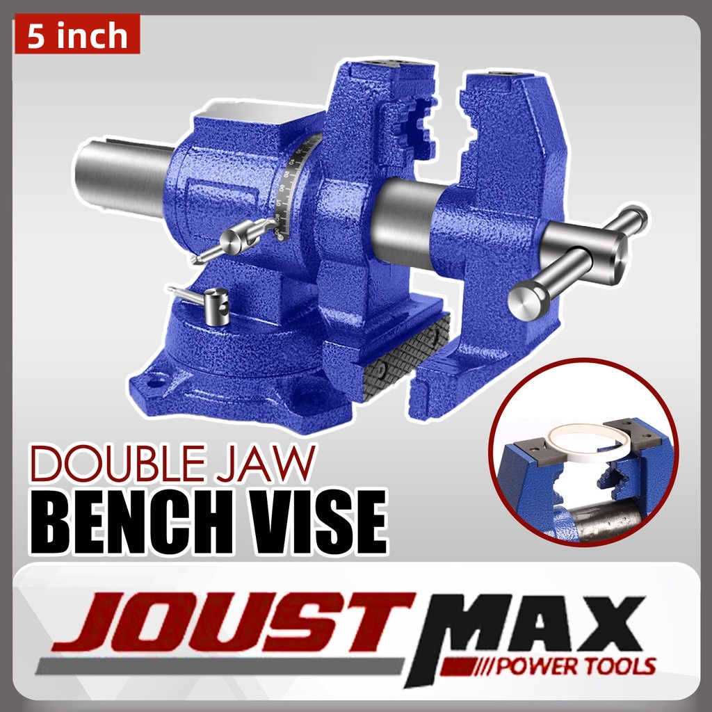 Kickstart 5" Swivel Base Bench Vise Heavy Duty Multi-Purpose Bench Vise ...
