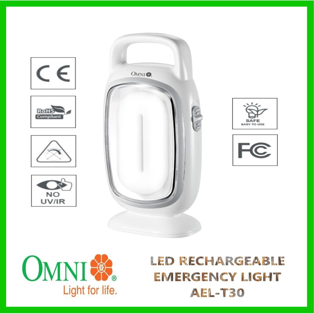 Omni LED Rechargeable Emergency Light AEL-T30 Original Authentic | Shopee Philippines