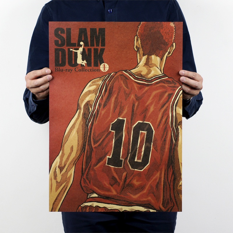 Dunk master b/Hanamichi Sakuragi/anime kraft paper poster 51x36cm ...