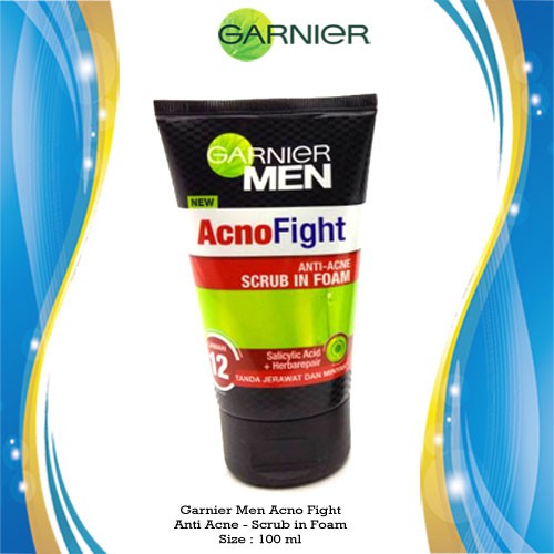 Garnier Men Acno Fight Anti Acne Scrub In Foam - 100ml | Shopee Philippines