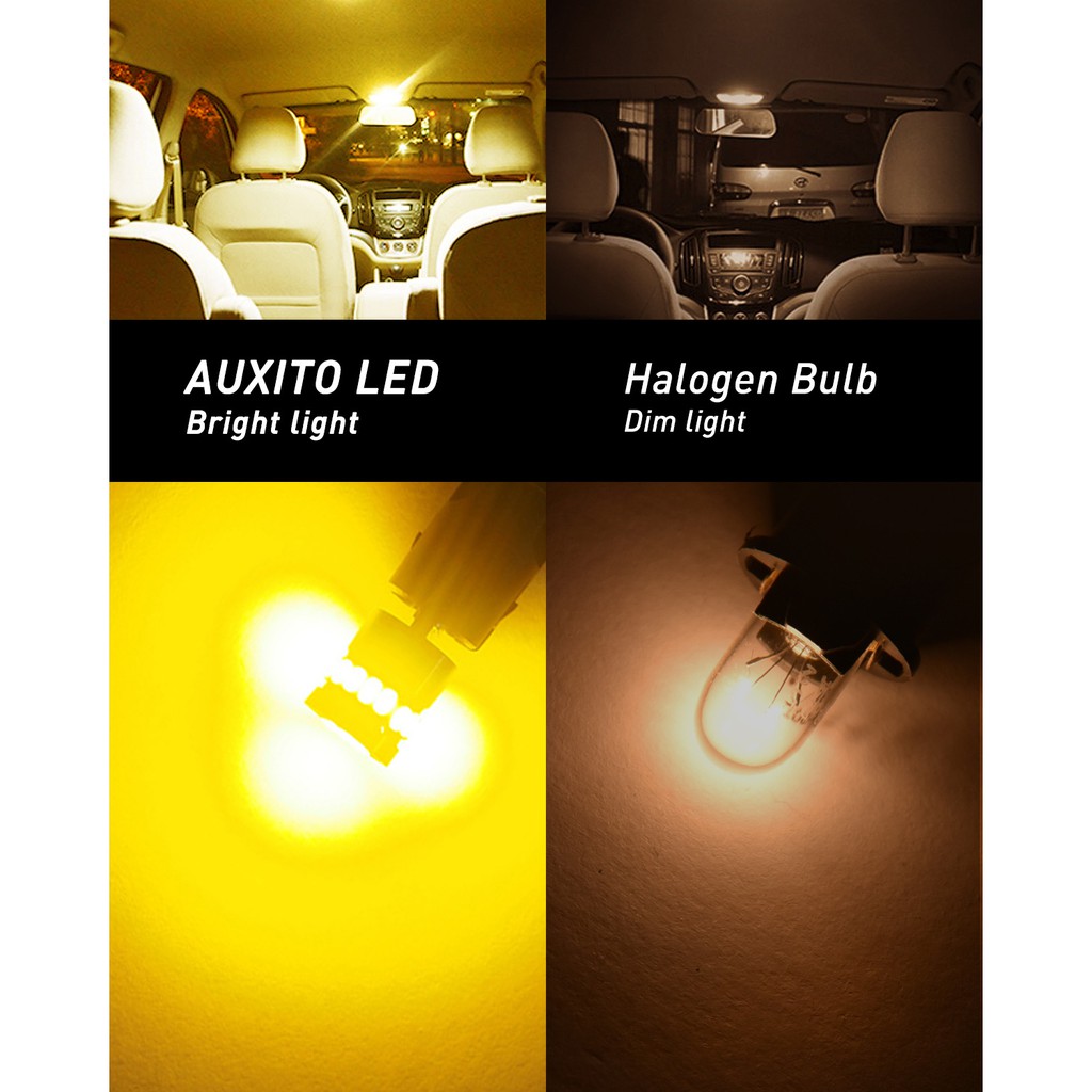 AUXITO T10 W5W 194 168 LED Bulb Peanut Bulb For Car Interior Parking ...