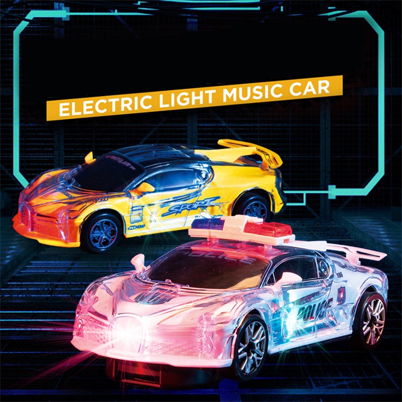 Electric 360℃ LED Music Light Race Car Toy Flashing Police Cars Musical ...