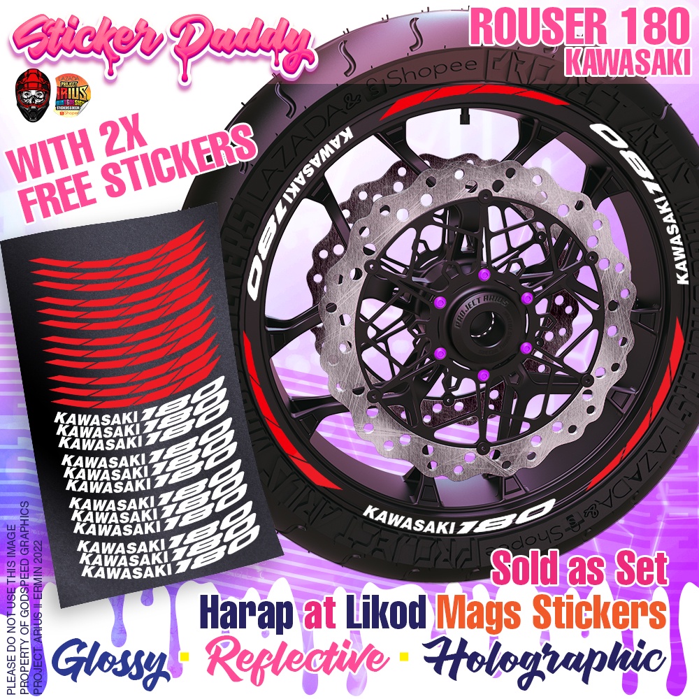 [SD] Mags Sticker for Kawasaki Rouser180 (Set: Harap at Likod 4 Sides ...