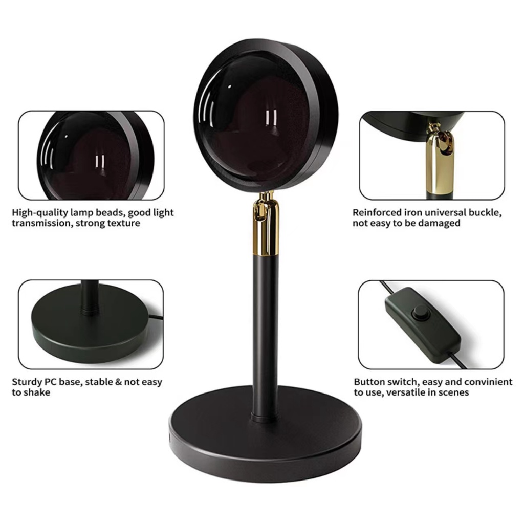 USB 360 Ratation LED Sunset Projection LampLightWith Remote Control ...